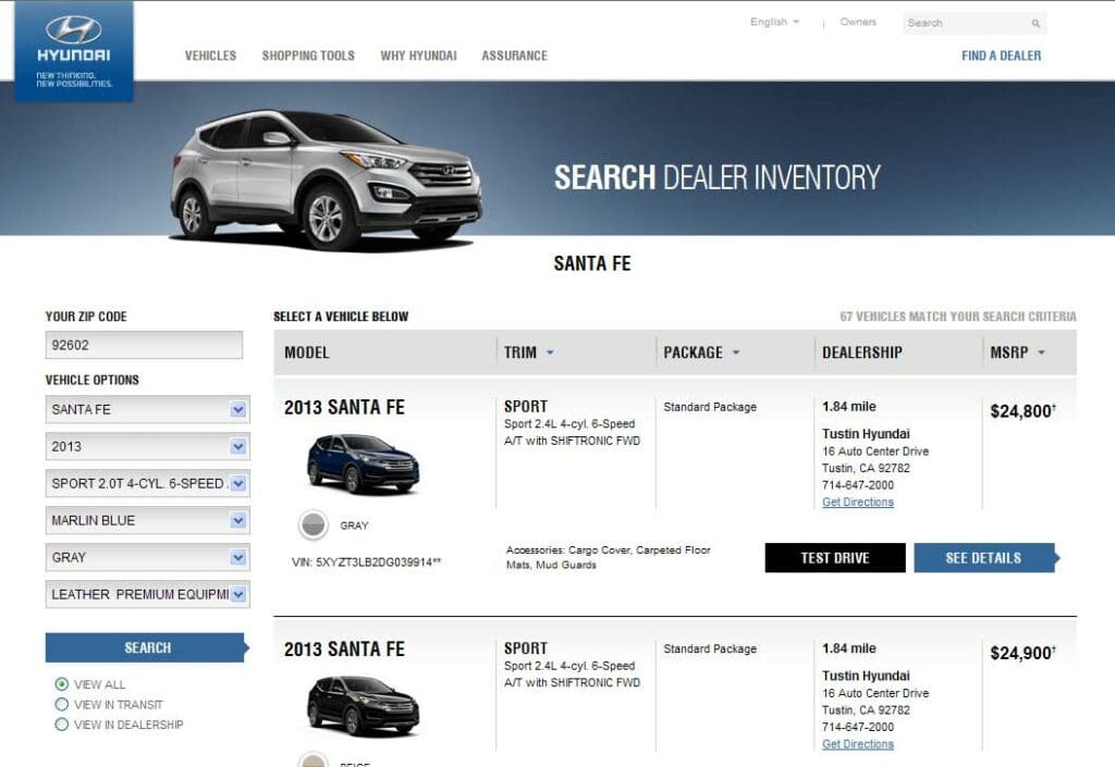 Hyundai Launches New Inventory Search Tool on HyundaiUSA.com | Digital ...